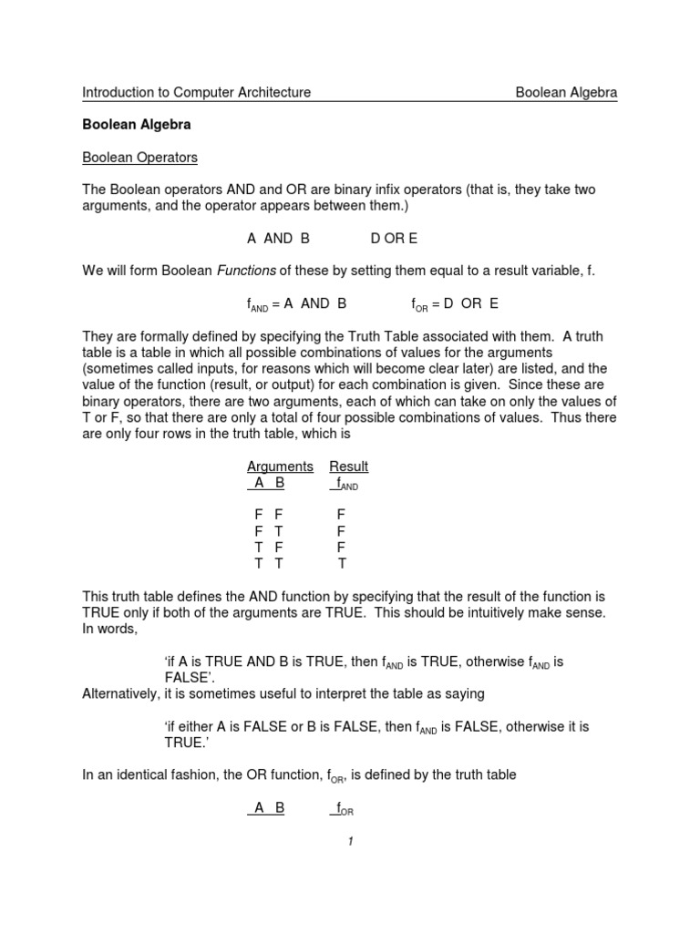 Boolean Algebra: AND OR | PDF | Boolean Algebra | Teaching Mathematics