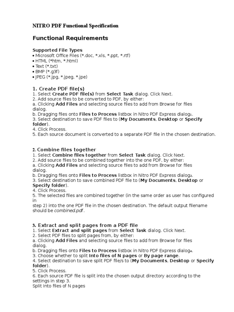 Nitro PDF Specification | Download Free PDF | Computer File ...