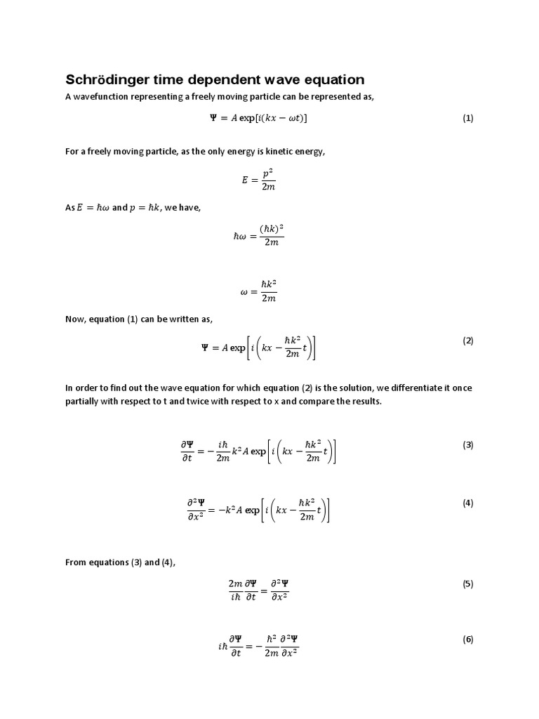 Schrodinger Equations | PDF | Schrödinger Equation | Mathematical Physics