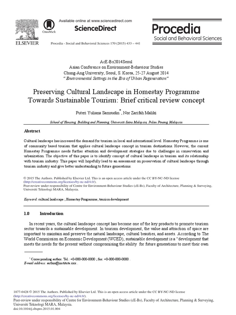 Homestay Programme As Potential Tool For Sustainable Tourism ...