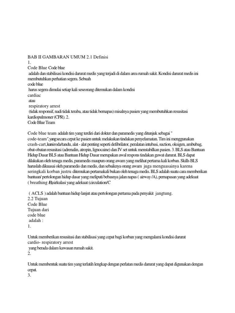Code Blue Makalah | PDF