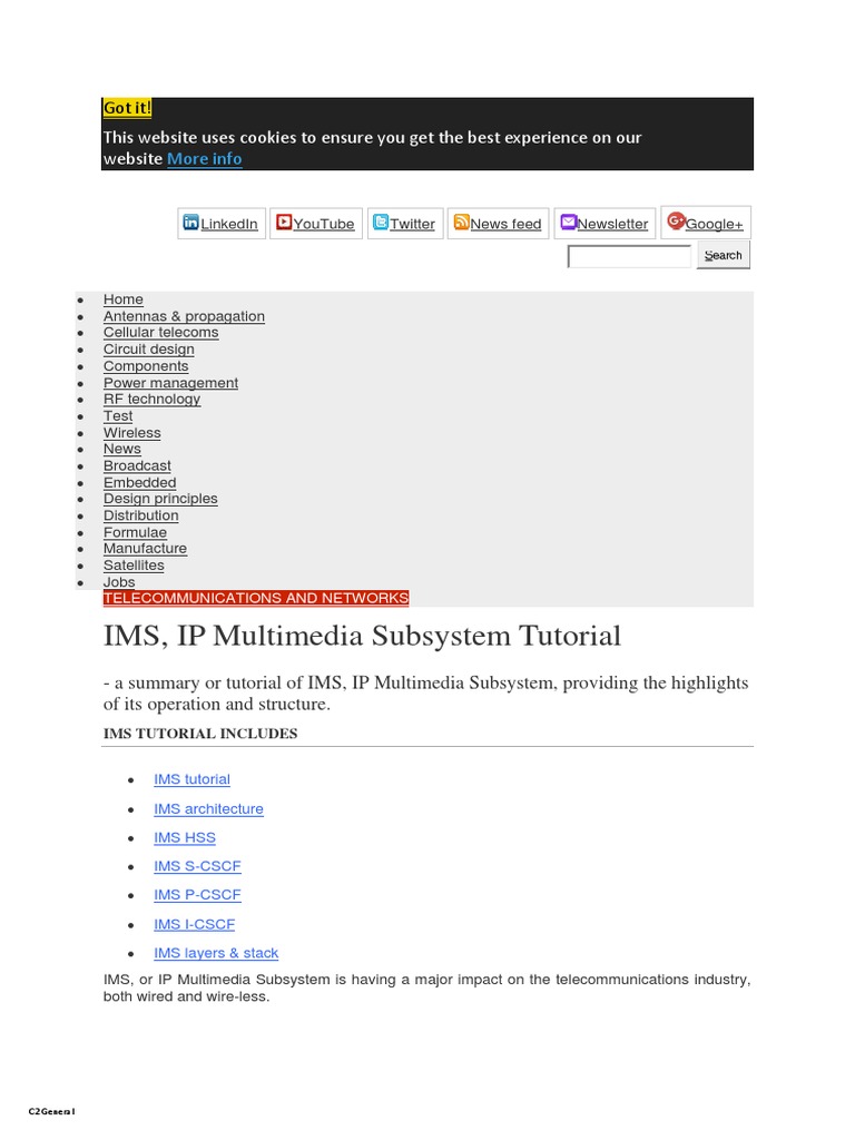 IMS, IP Multimedia Subsystem Tutorial: More Info | PDF | Ip Multimedia Subsystem | Networking ...