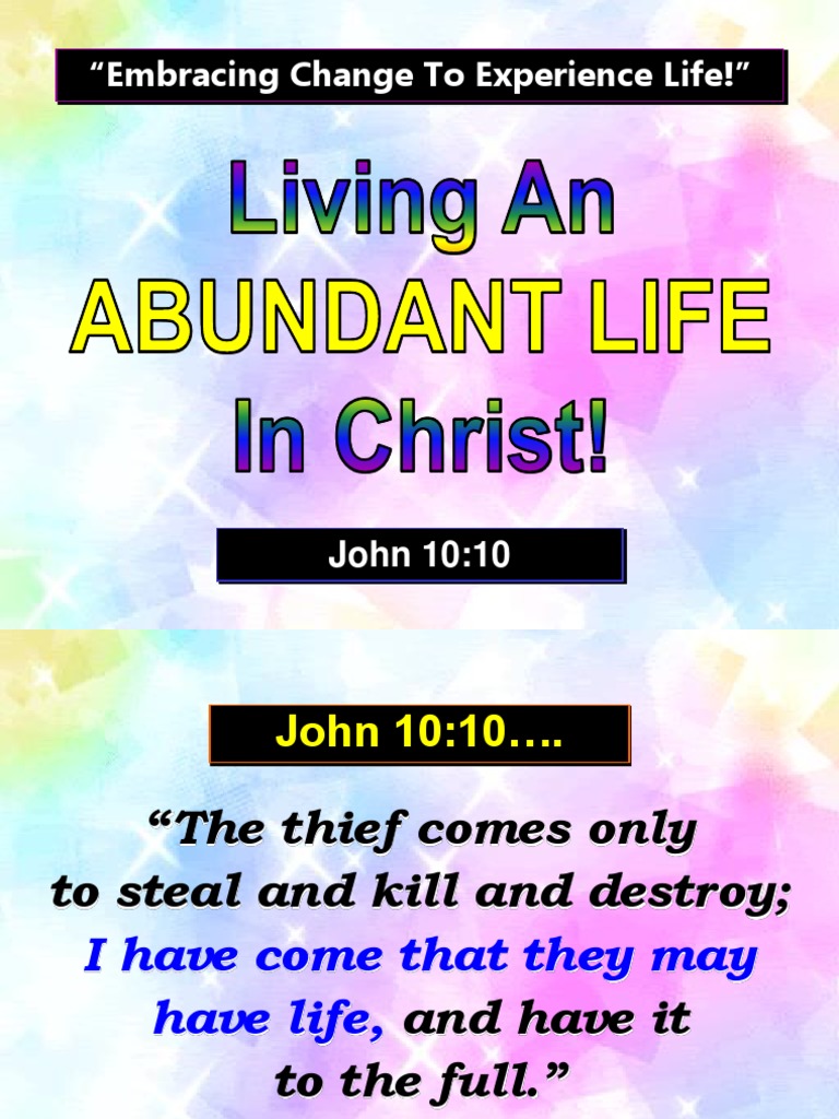 Abundant Life | PDF | Grace In Christianity | Ancient Mediterranean ...