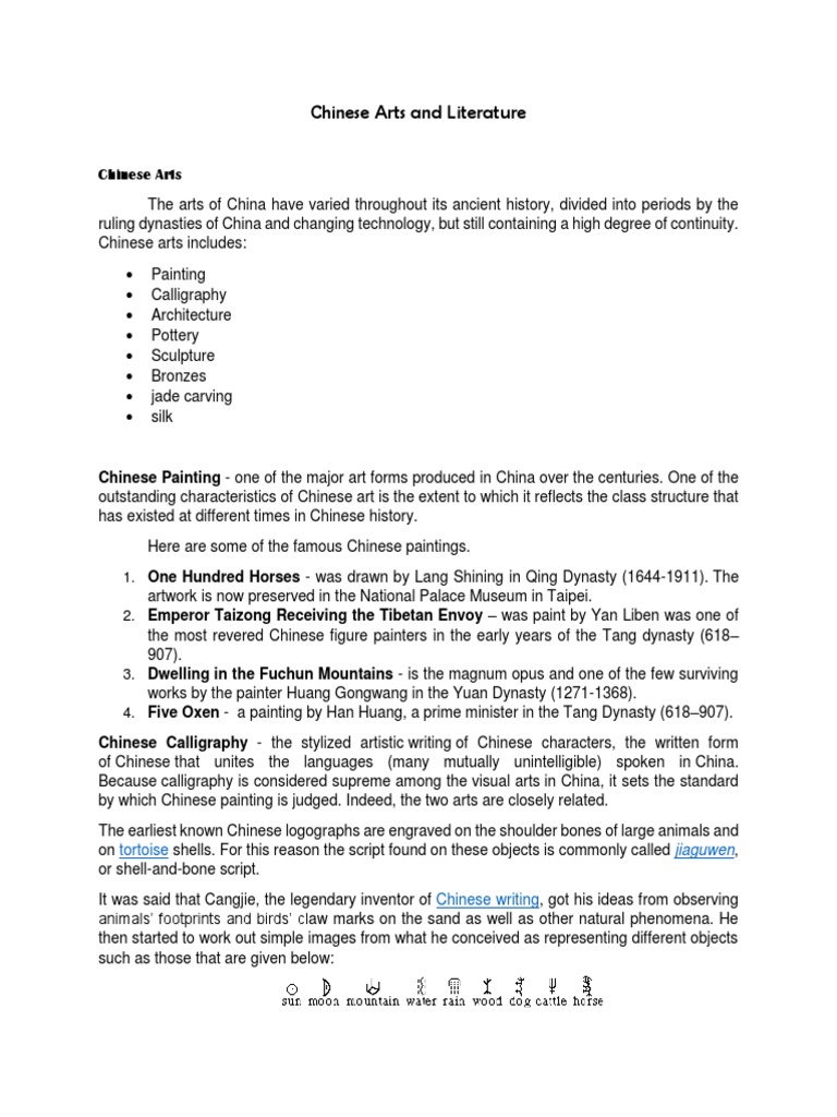 Chinese Arts and Literature | PDF | China | World Politics