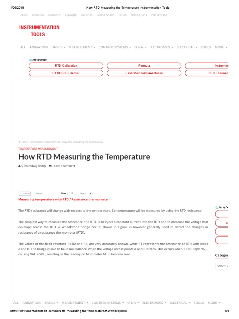 How RTD Measuring The Temperature. | PDF | Electrical Resistance And ...
