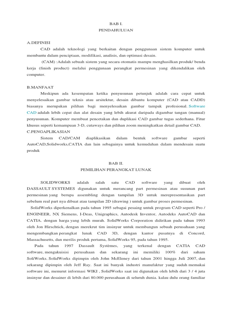 Contoh CAD CAM Final | PDF