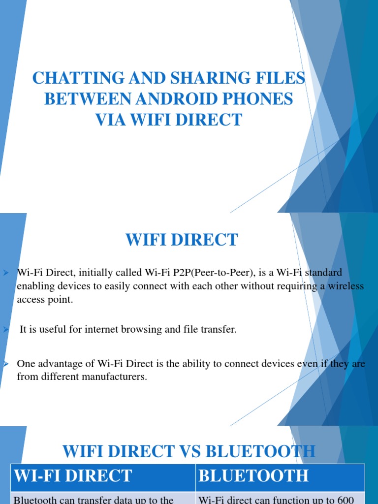 Chatting and Sharing Files Between Android Phones Via Wifi Direct | PDF ...