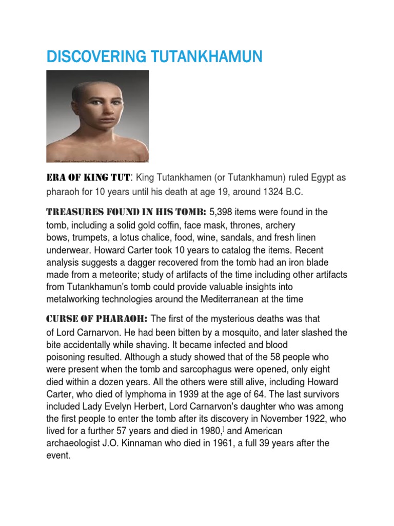 King Tut's Treasures and the Myth of the Pharaoh's Curse | PDF