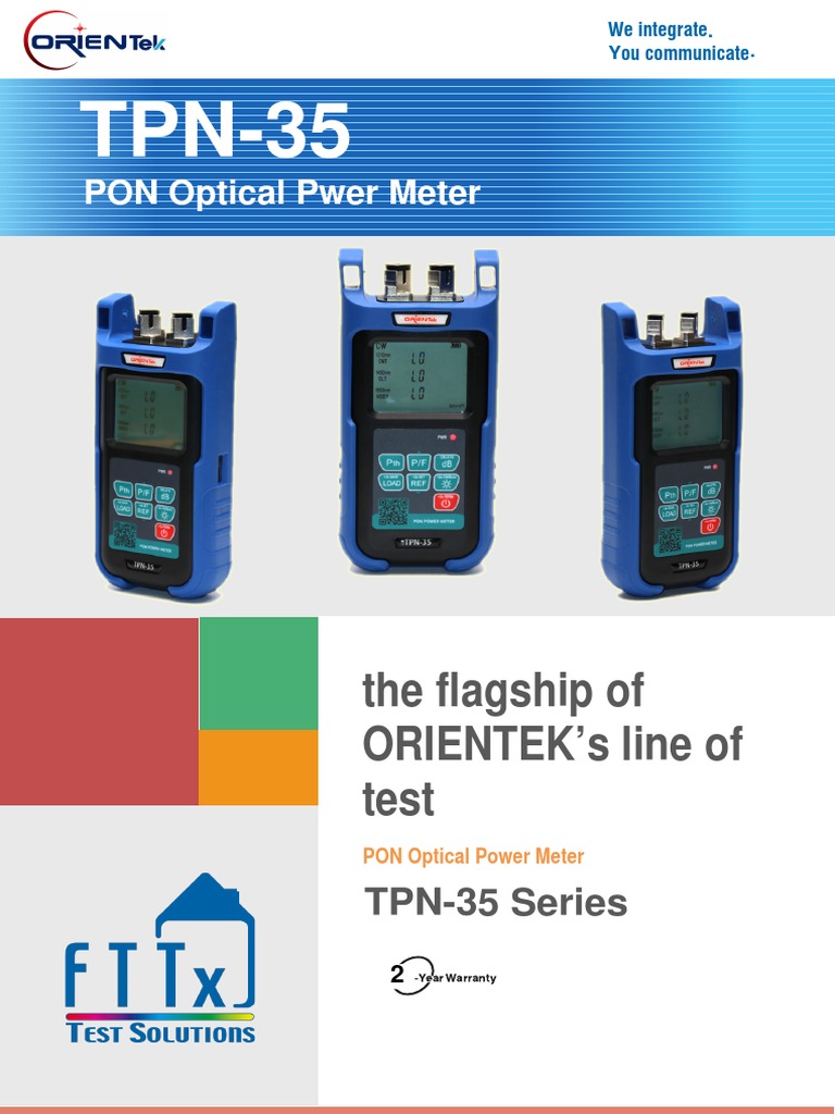 tpn-35 Optical Power Meter | PDF | Optical Fiber | Fiber To The X