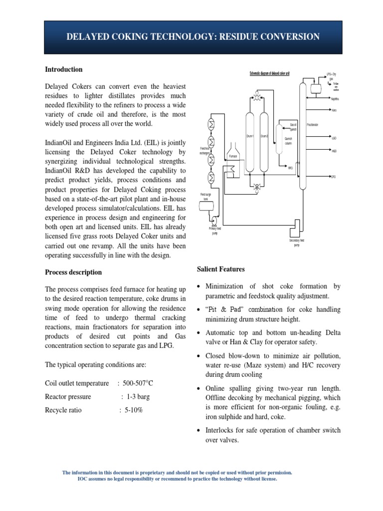 Delayed Coking Technology: Residue Conversion: Naphtha Kero | PDF | Chemical Process Engineering ...