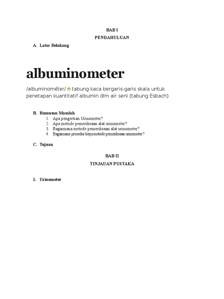 Albuminometer | PDF