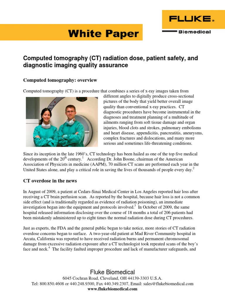 Computed Tomography (CT) Radiation Dose, Patient Safety, and Diagnostic ...