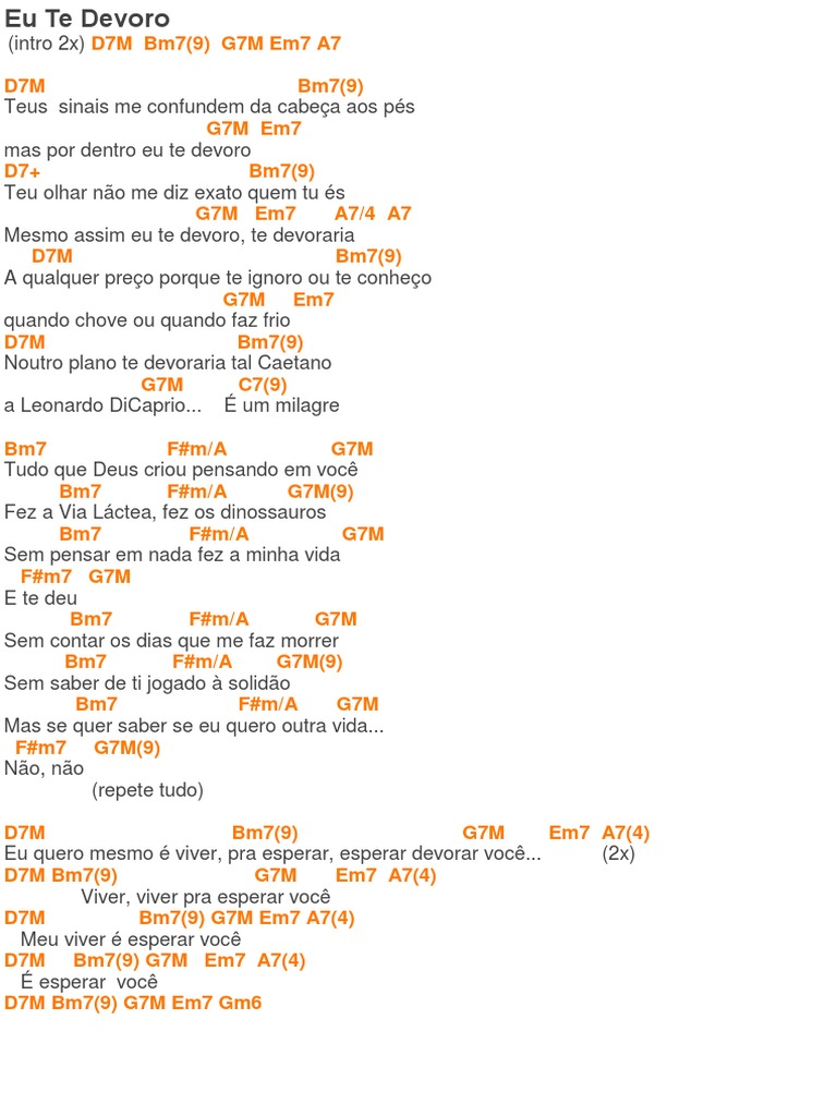 Eu Te Devoro - Djavan PDF | PDF