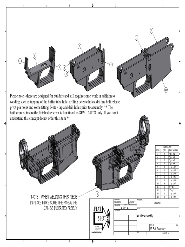 AR Flat Assembly Parts and Instructions | PDF | Metalworking ...