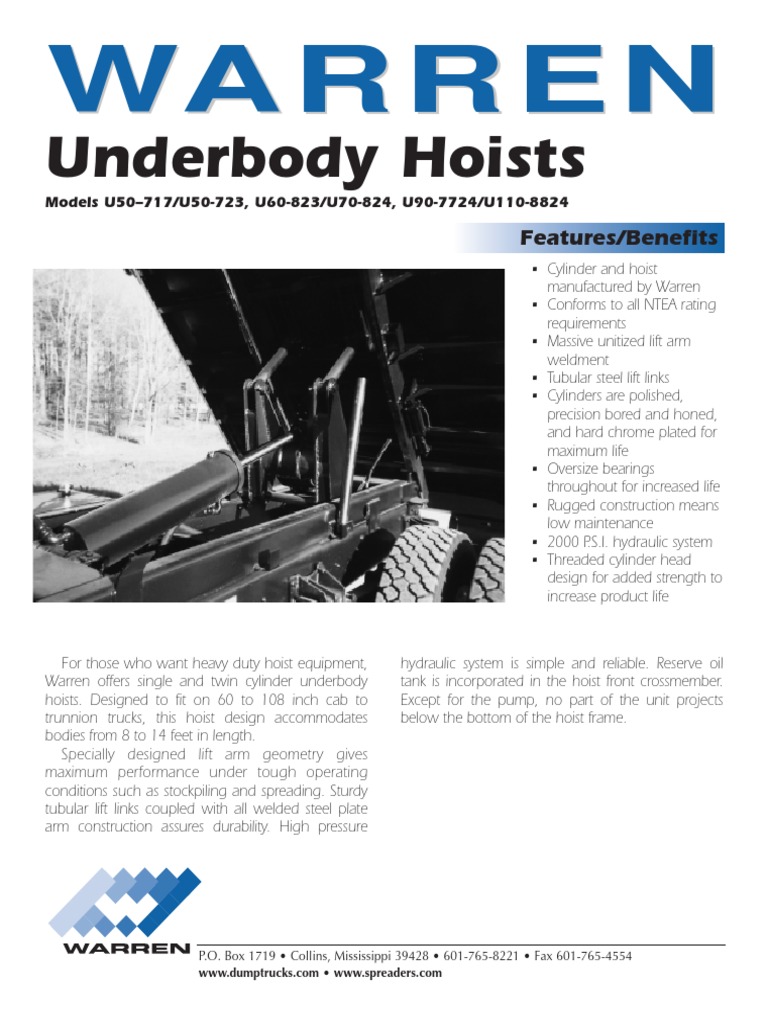 Underbody Hoists | PDF | Piston | Vehicle Technology