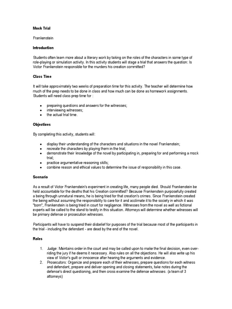 Mock Trial | PDF | Witness | Prosecutor