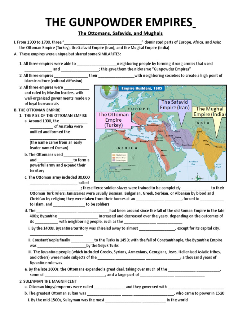 sswh12 Gunpowder Empires Guided Notes | PDF | Ottoman Empire ...