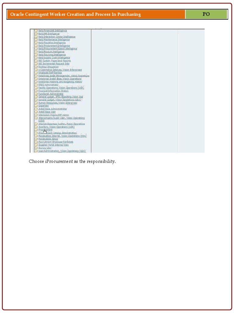 Oracle Contingent Worker Creation and Process in Purchasing | PDF | User (Computing) | Login