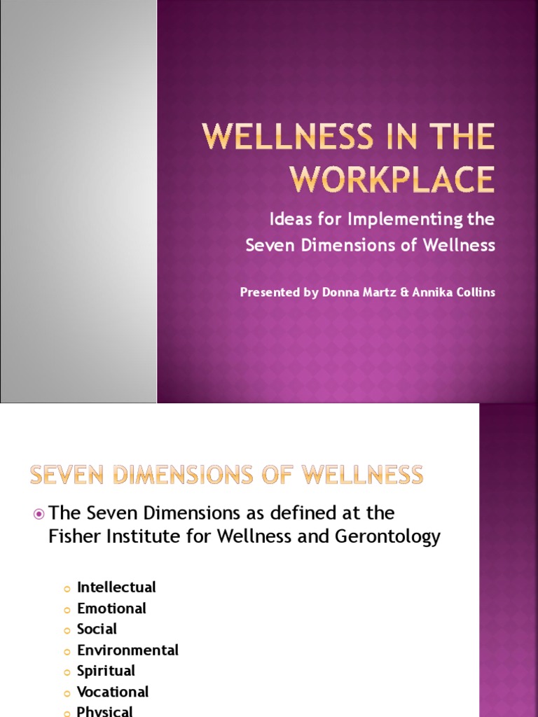 Implementing 7 Dimensions of Wellness | PDF | Employment