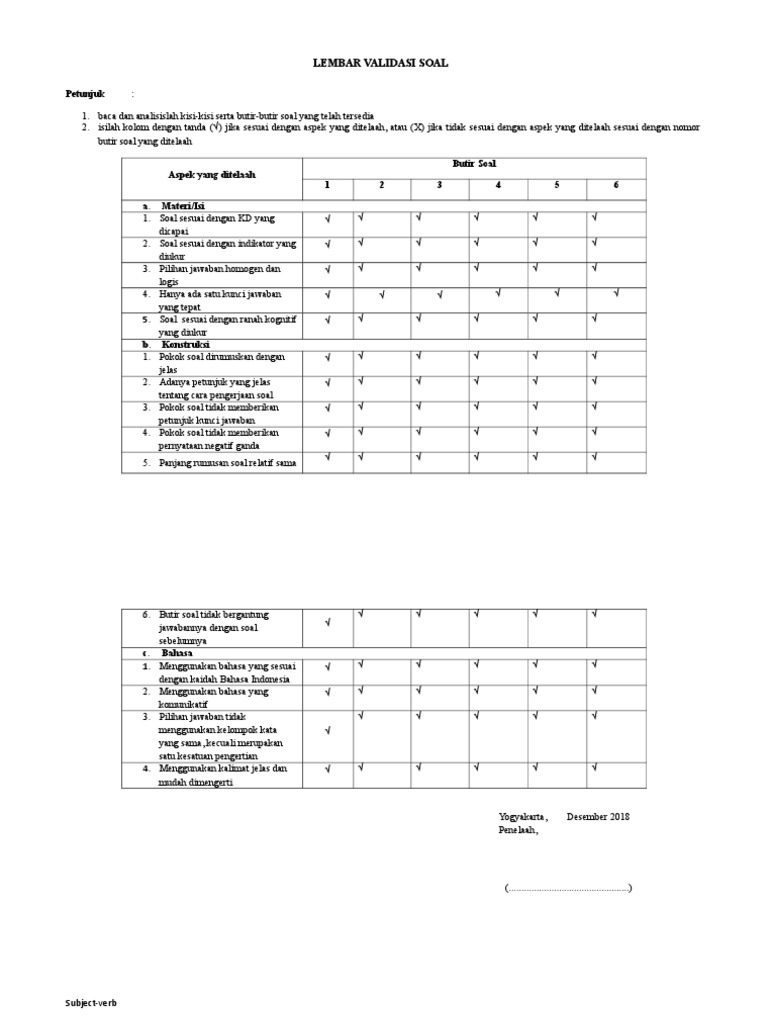 Validasi Aiken | PDF