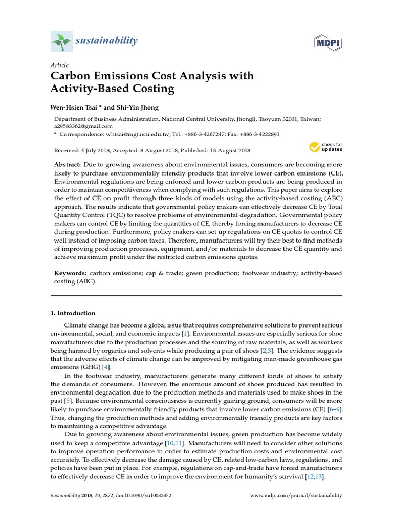 Carbon Emission Cost-ABC | PDF | Emissions Trading | Low Carbon Economy
