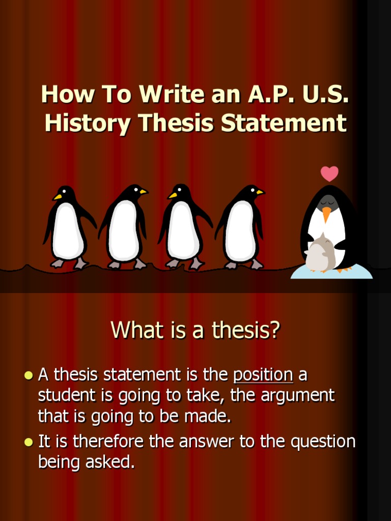 How To Write An APUSH Thesis-1 | PDF | Question | Thesis
