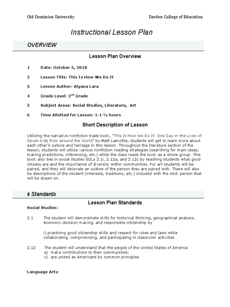 Instructional Lesson Plan | PDF | Reading Comprehension | Behavior Modification