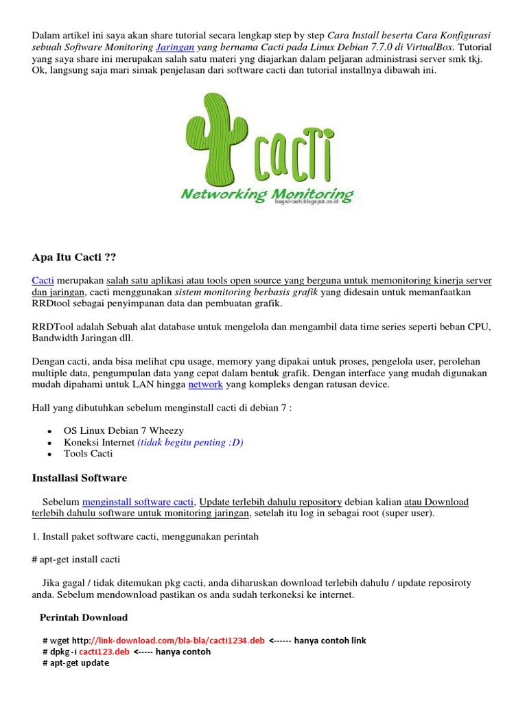 Tutorial Cara Install Dan Konfigurasi Cacti Di Linux Debian 7 VirtualBox - BegalTech | PDF ...