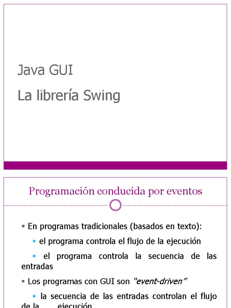 Java GUI La Librería Swing | PDF | Java (lenguaje de programación) | máquina virtual de Java