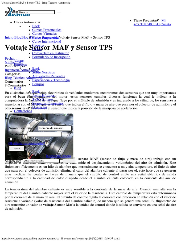 Voltaje Sensor MAF y Sensor TPS - Blog Tecnico Automotriz | PDF | Resistencia Eléctrica y ...