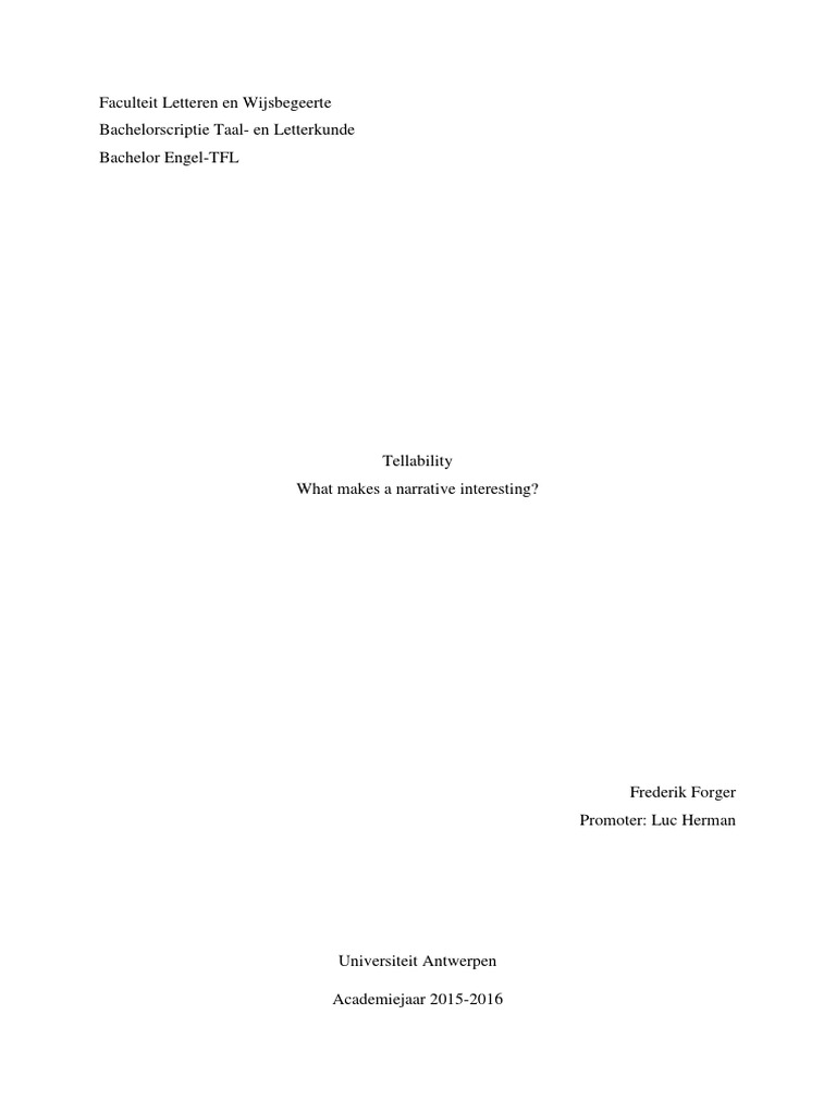 Tellability - What Makes A Narrative Interesting? | PDF | Narrative ...