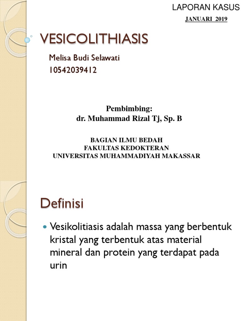 Vesicolithiasis | PDF