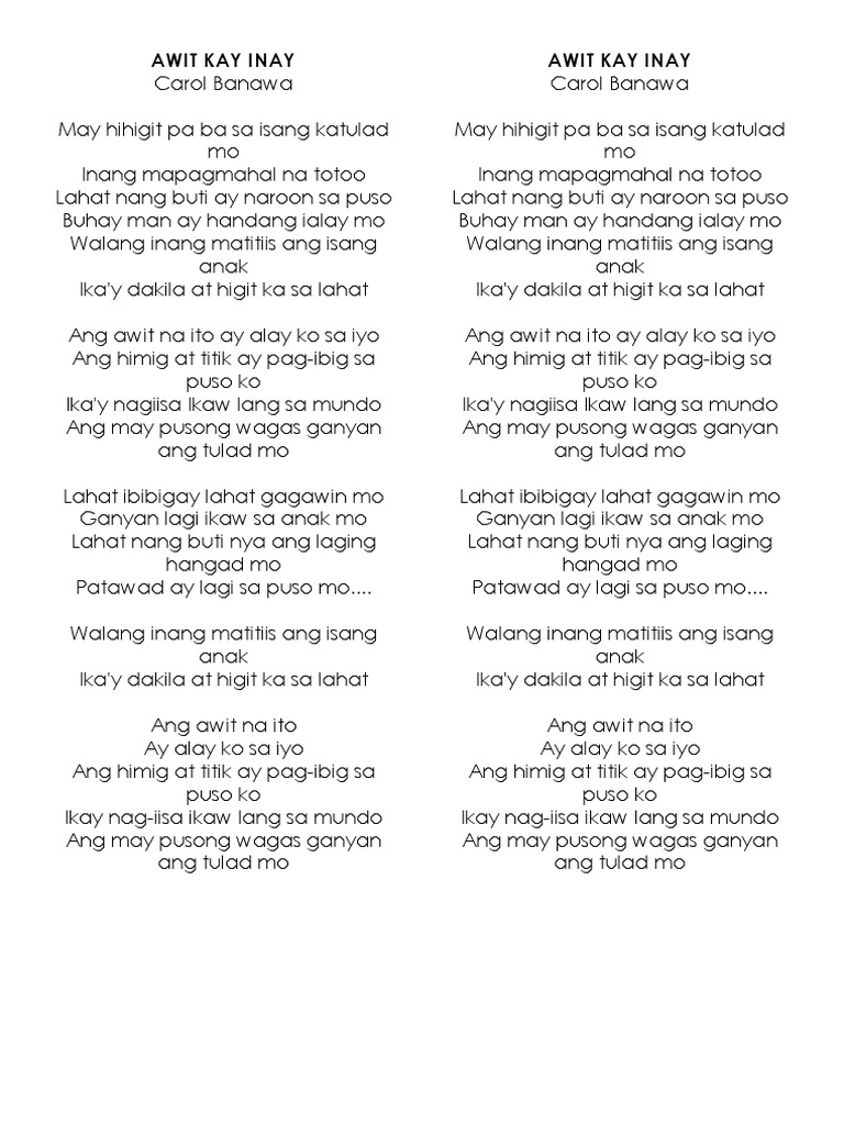 Awit Kay Inay | PDF