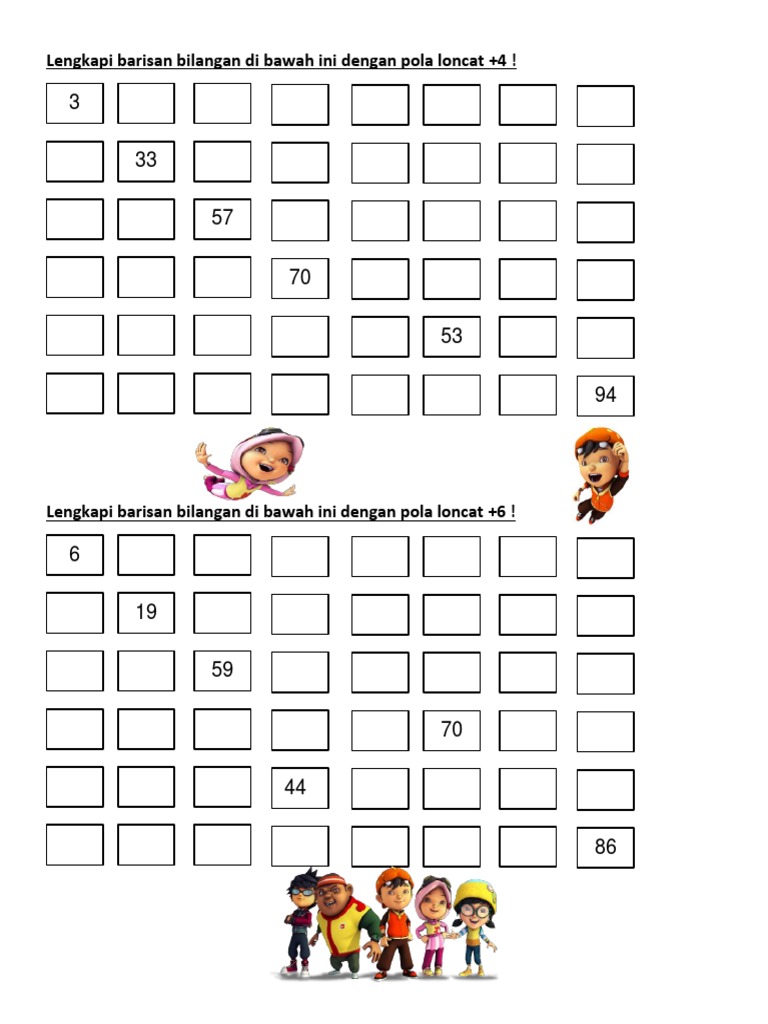 Lengkapi Barisan Bilangan Di Bawah Ini Dengan Pola Loncat | PDF
