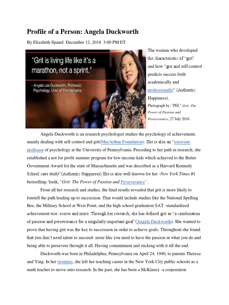 Elizabeth Spanel - Digital Writing Draft 4 | PDF | Grit (Personality ...