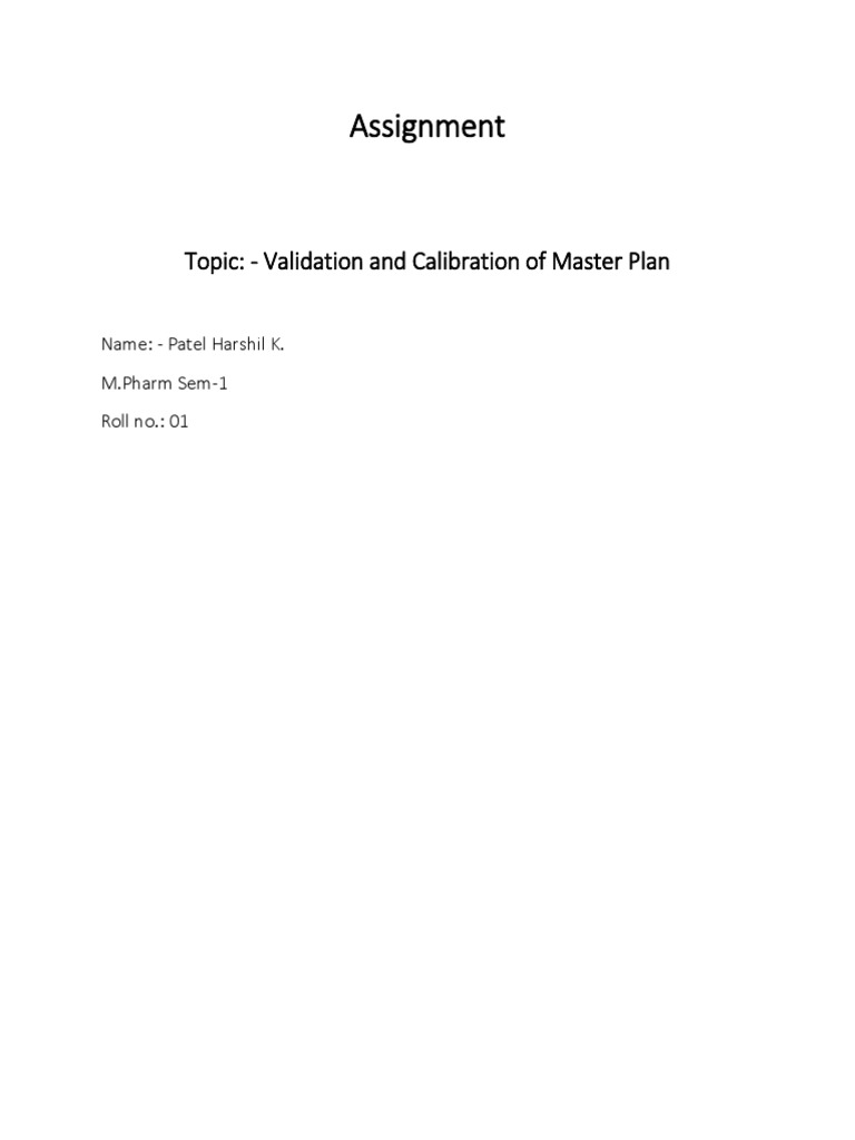 Validation Master Plan Overview | PDF | Verification And Validation ...
