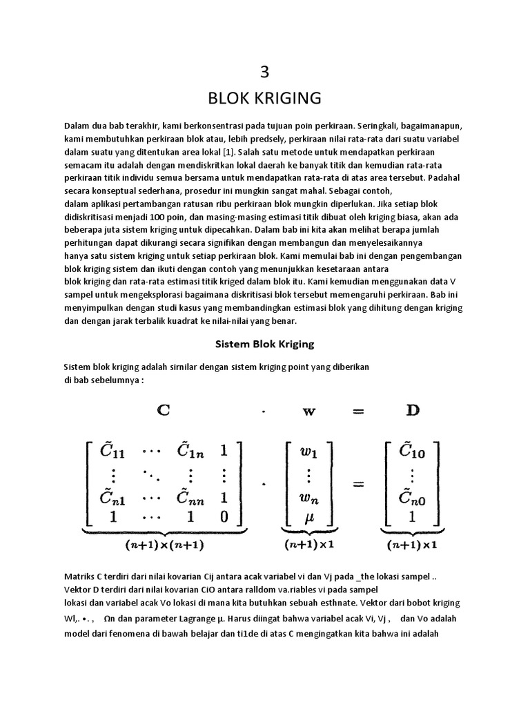 Teknik Blok Kriging | PDF | Metode & Bahan Ajar | Sains & Matematika