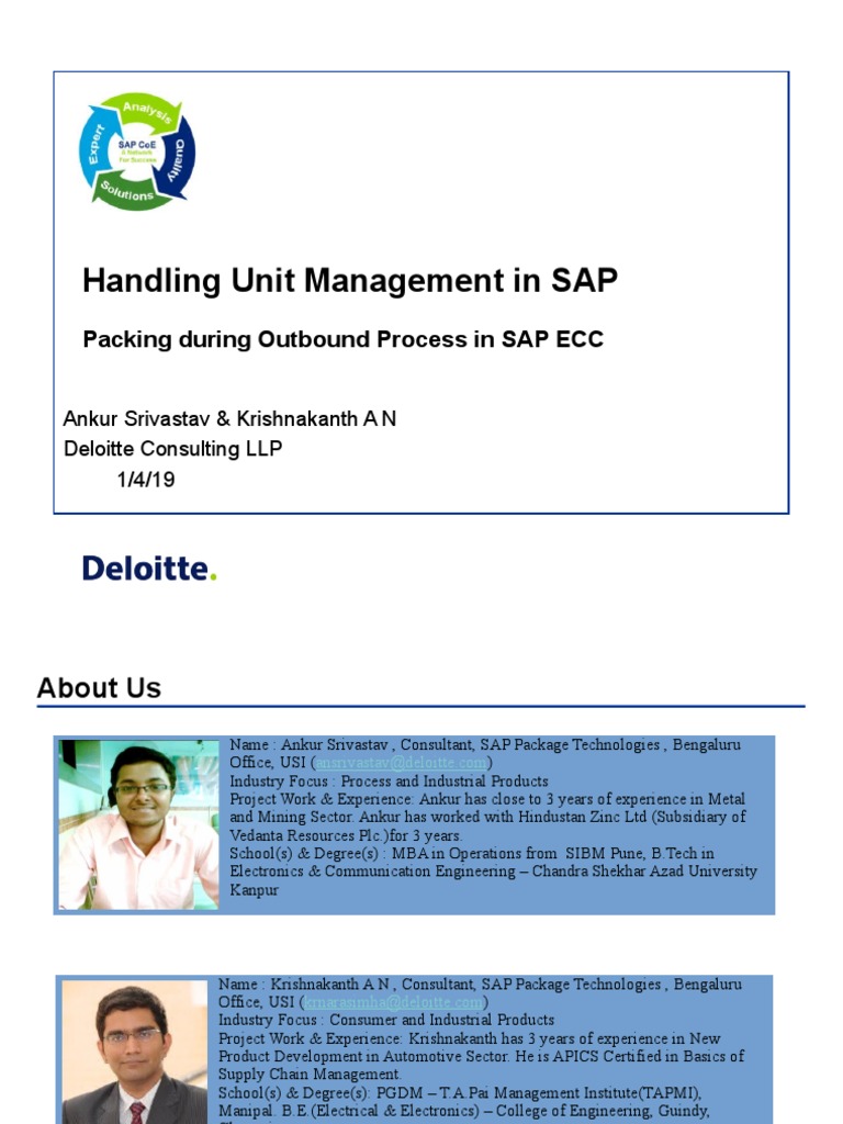 SAP Handling Unit Management Overview | PDF | Packaging And Labeling ...