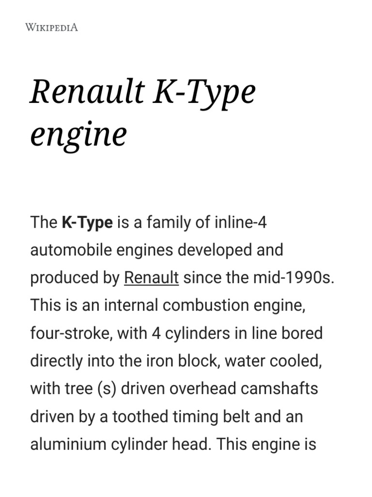 Renault K-Type Engine | PDF | Rotating Machines | Electric Vehicle ...