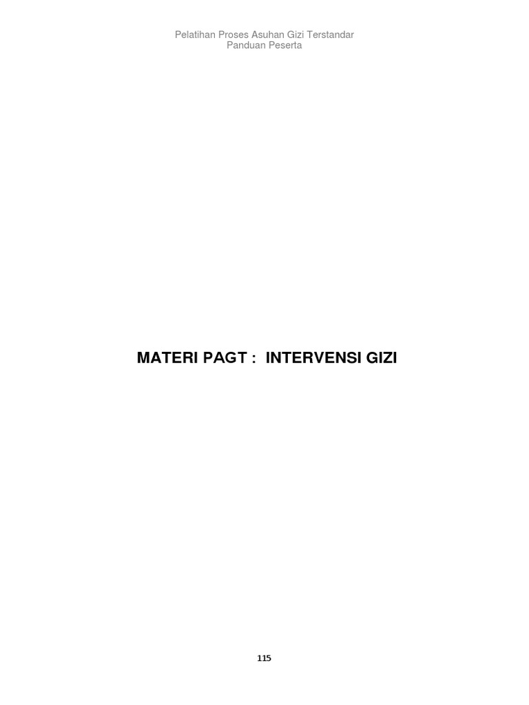 Modul Intervensi Gizi | PDF