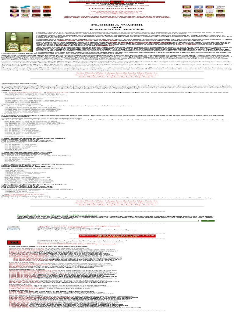 Florida Water and Kananga Water | PDF | Perfume