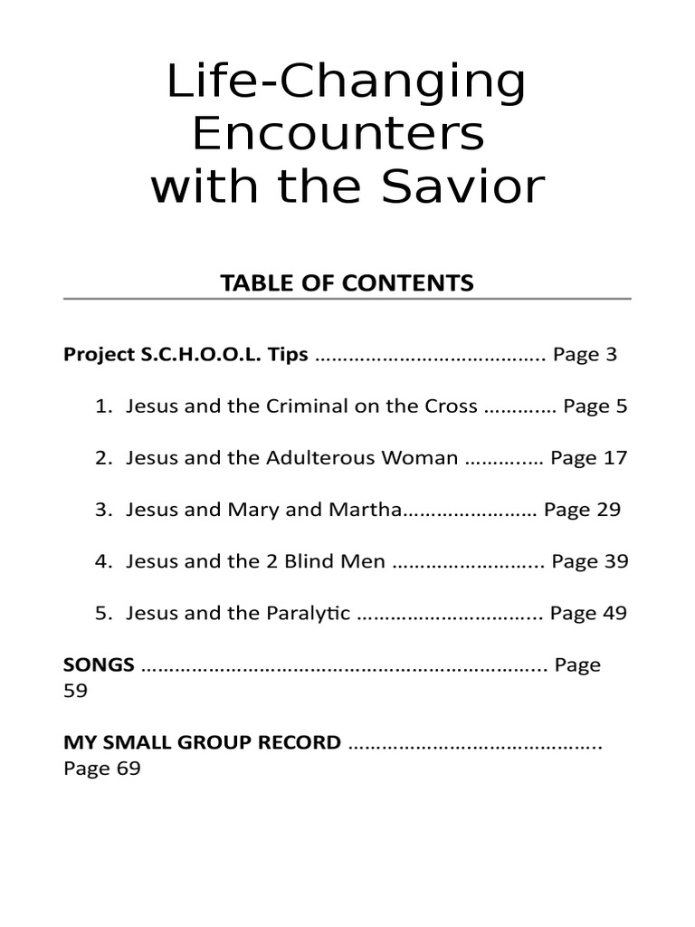 Life-Changing Encounters Edit | PDF | Forgiveness | Jesus