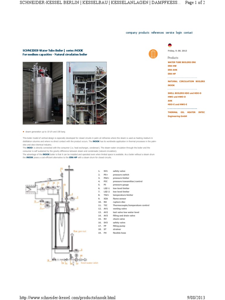 HTTP WWW - Schneider-Kessel - Com Products Inook | PDF | Boiler | Steam