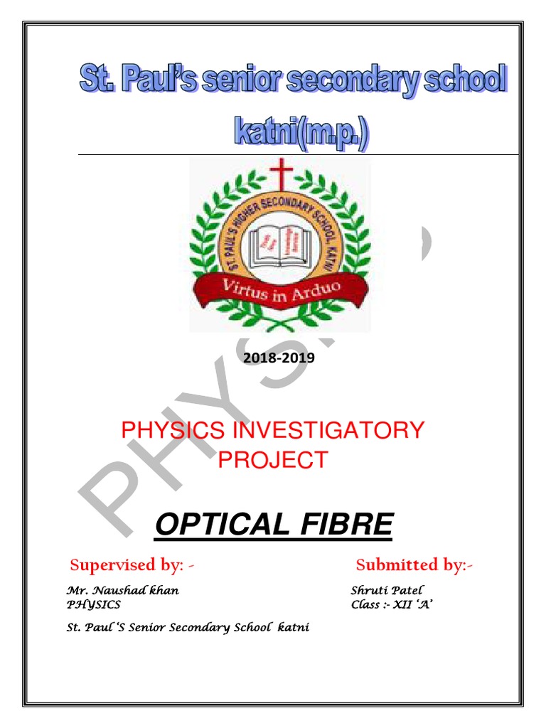 Physics Project On Optical Fibre | PDF | Attenuation | Optical Fiber