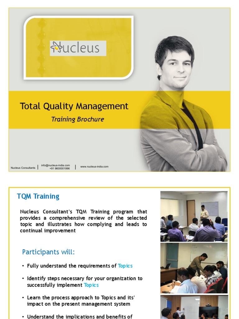 Nucleus Training Brochure | PDF | Quality | Production And Manufacturing