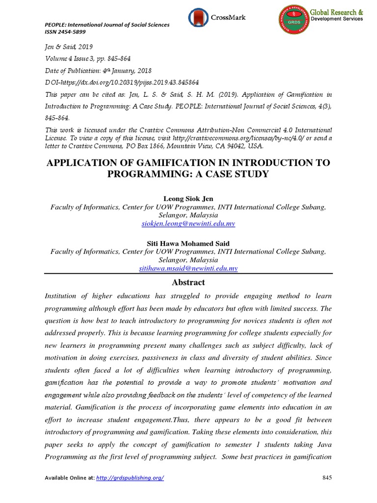 Application of Gamification in Introduction To Programming - A Case ...