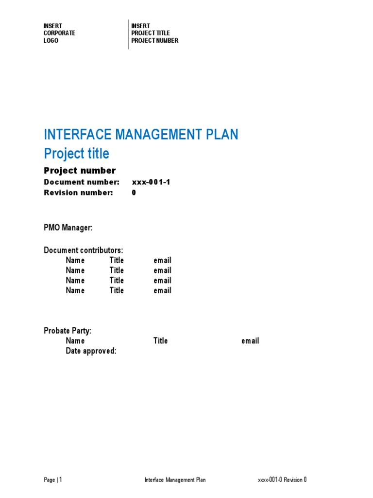 7 Interface Management Plan | Download Free PDF | Request For ...