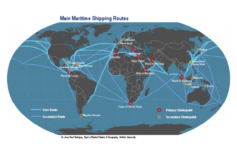 Major Maritime Shipping Routes Map | PDF