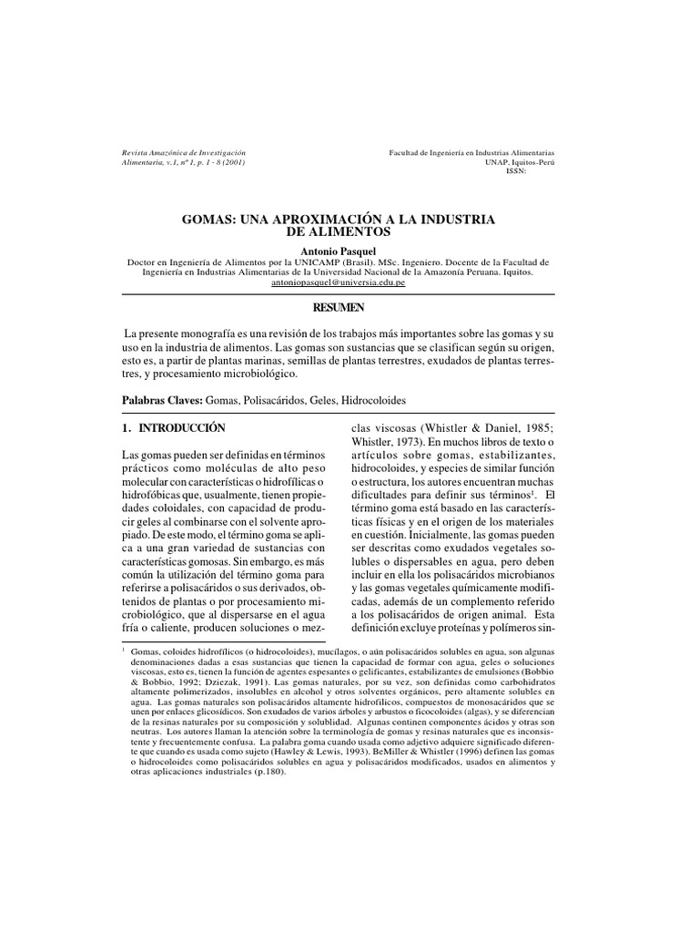Tipos de Gomas PDF | PDF | Ciencia y matemática