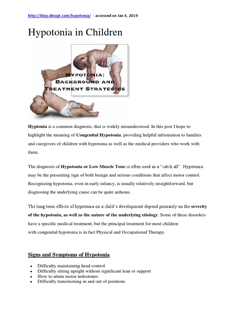 Hypotonia in Children | PDF | Nervous System | Clinical Medicine